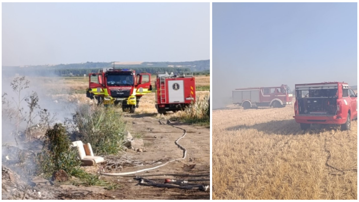 Gori nisko rastinje i deponije kod Kovilja Vatrogasci na terenu, dim se nadvio nad atarima ...